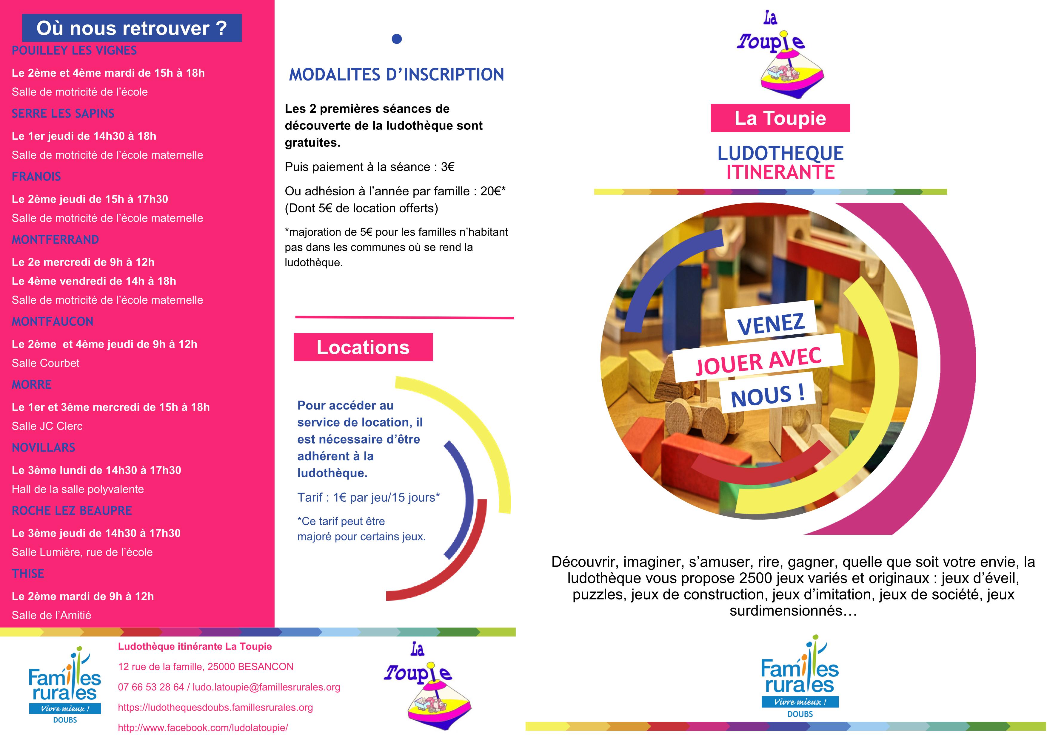 LUDOTHEQUE LA TOUPIE | Familles Rurales Pouilley les Vignes